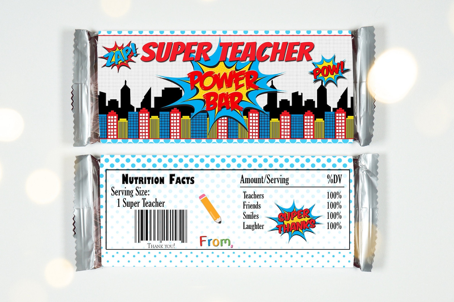 TEACHER CANDY BAR Wrappers - Super Teacher Candy Bar Labels - Teacher ...