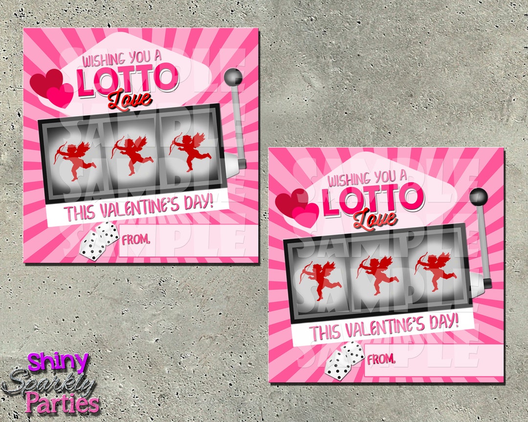 Valentine Lotto Cards, Lotto Ticket Gift Tag, Vday Gift Tags, Wishing ...