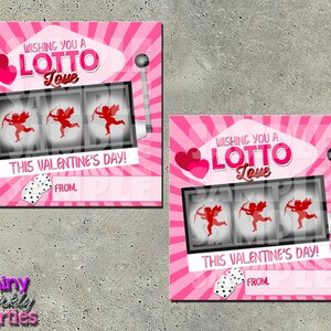 Valentine Lotto Cards, Lotto Ticket Gift Tag, Vday Gift Tags, Wishing ...