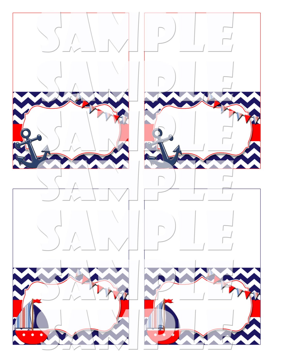 Printable NAUTICAL FOOD TENTS Nautical Buffet Labels | Etsy