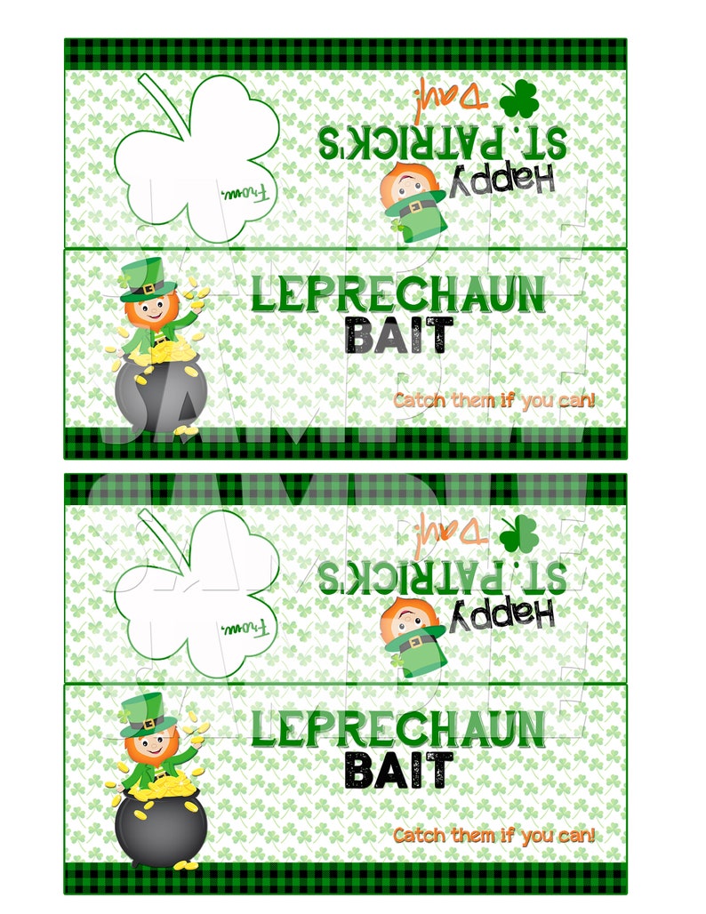 St. PATRICK'S DAY Treat Bag TOPPERS Leprechaun Bait Tags - Etsy