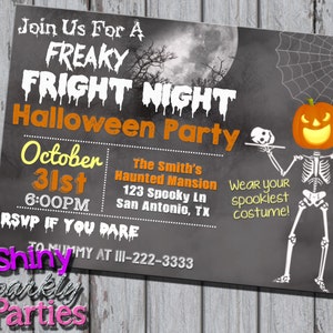 HALLOWEEN PARTY INVITATION Fright Night Invite Costume | Etsy