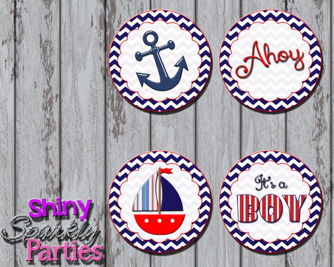 Printable NAUTICAL CUPCAKE TOPPERS - Sailboat Cupcake Toppers ...