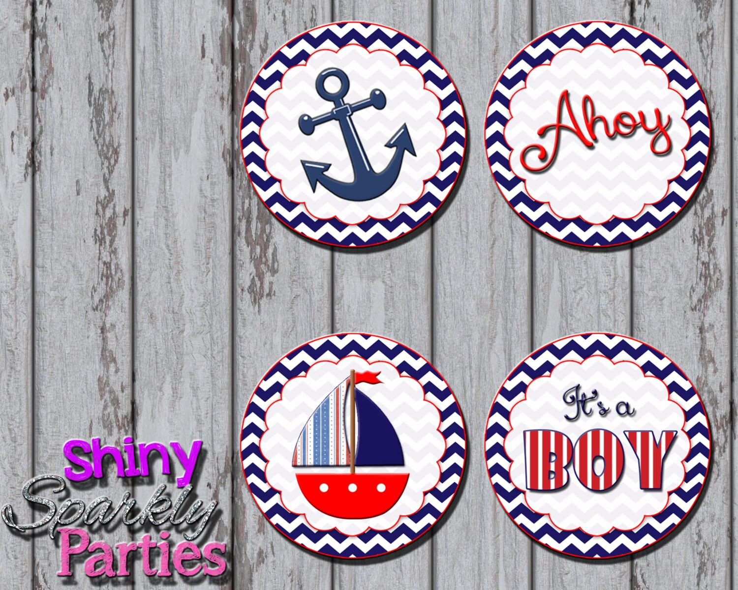 Printable NAUTICAL CUPCAKE TOPPERS - Sailboat Cupcake Toppers ...