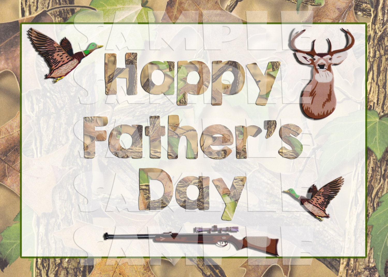 Printable father's Day Card Hunting Themed - Etsy