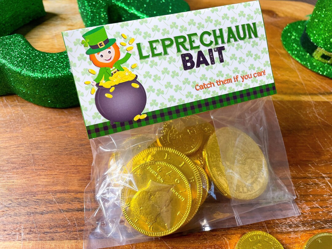 St. PATRICK'S DAY Treat Bag TOPPERS, Leprechaun Bait Tags, Pot of Gold ...