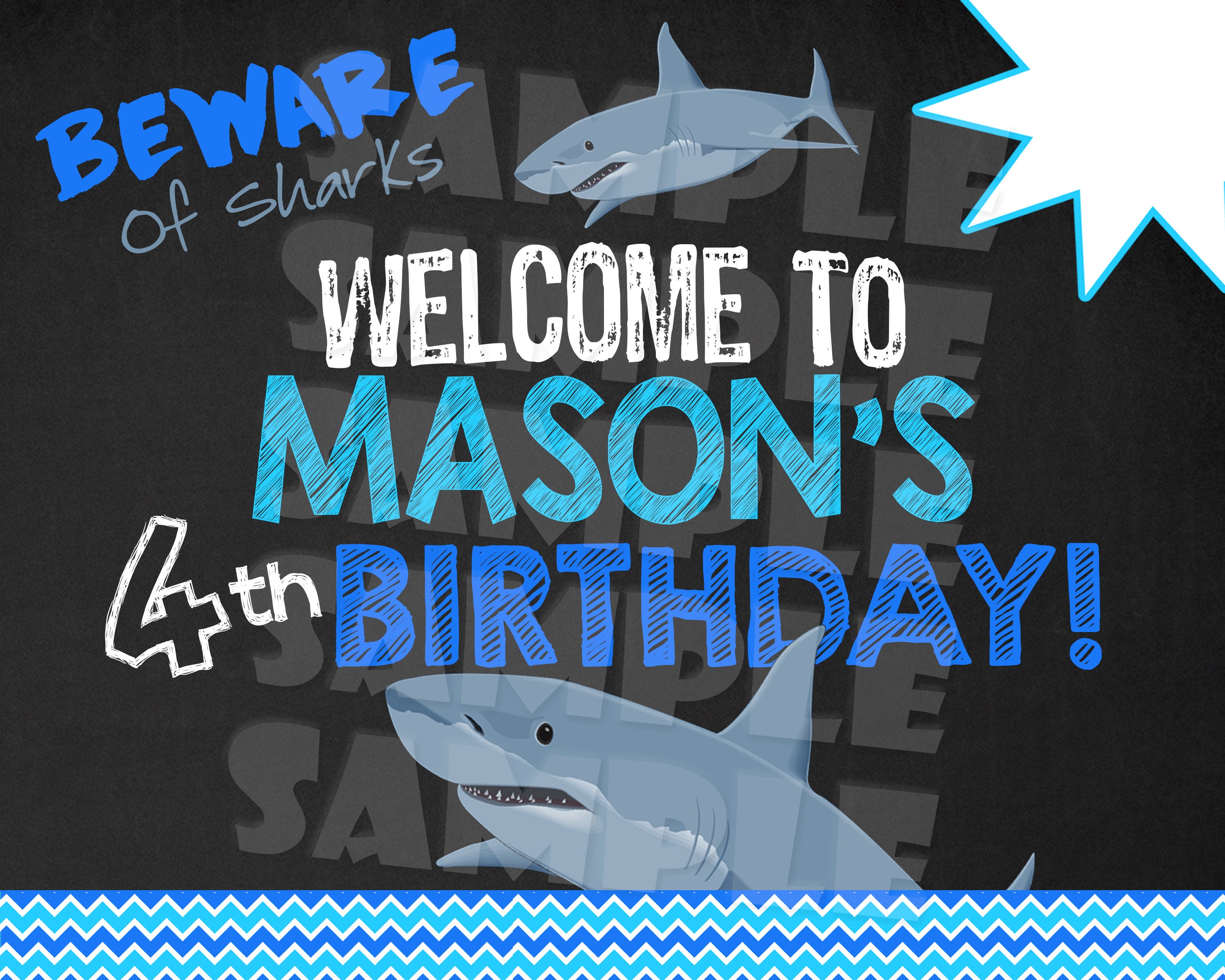 SHARK PARTY SIGN Shark Welcome Sign Shark Party Decor - Etsy