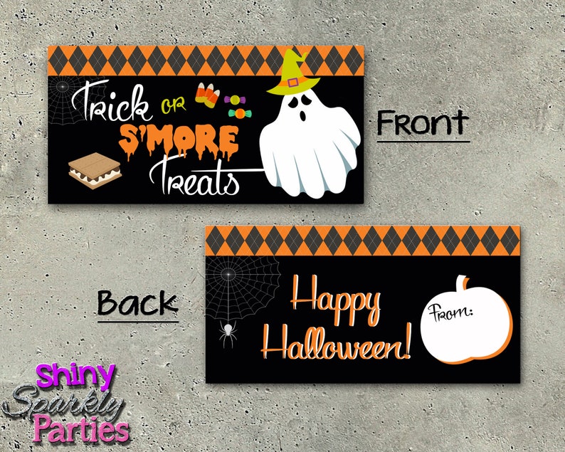 HALLOWEEN TREAT BAG Toppers, Halloween Tags, Gift Bag Tags, Halloween ...