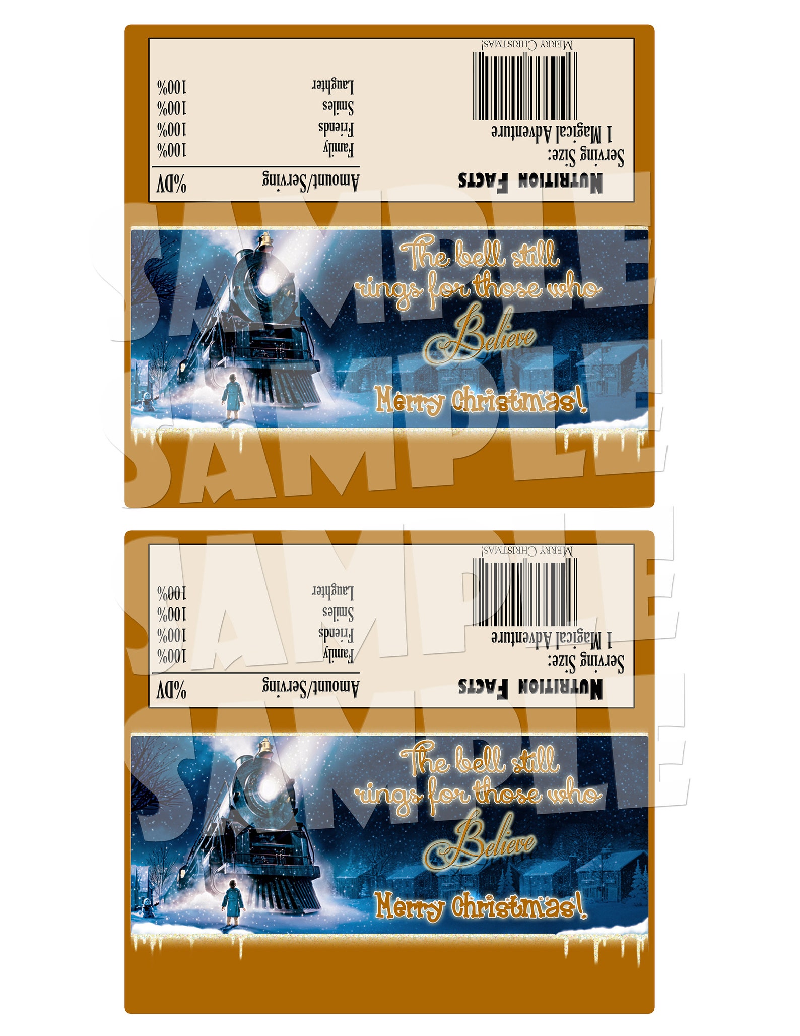 POLAR EXPRESS Candy Bar WRAPPERS Train Candy Bar Wrappers - Etsy