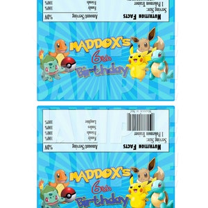 POKEMON Candy Bar WRAPPERS, Pokemon Birthday, Boys Birthday, Pokemon ...