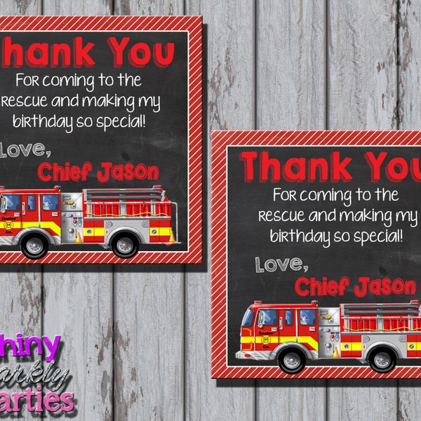 Firefighter Thank You Stickers - Etsy