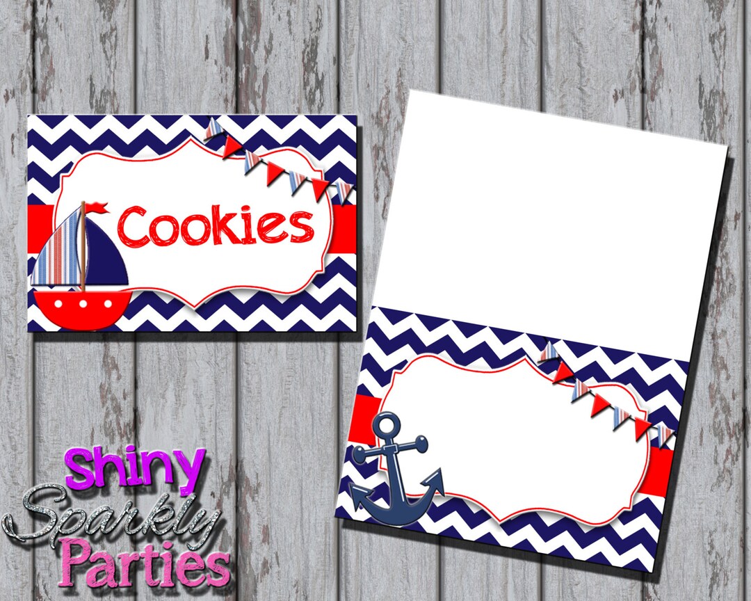 Printable NAUTICAL FOOD TENTS - Nautical Buffet Labels - Sailboat Food ...