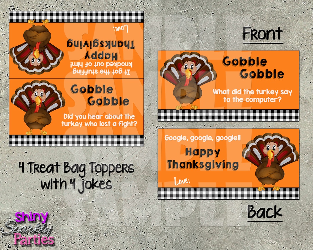 THANKSGIVING TREAT BAG Toppers for Kids, Turkey Treat Toppers ...