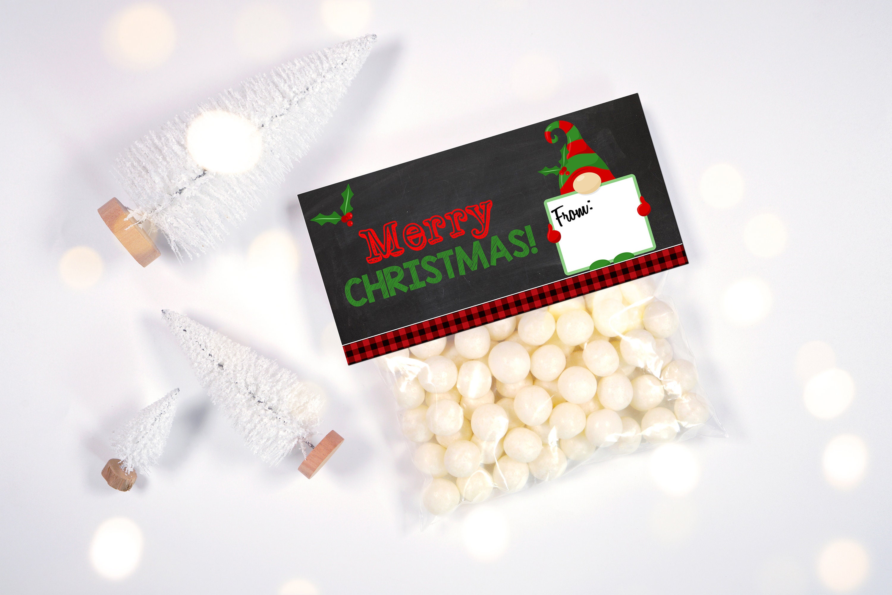 GNOME TREAT Bag TOPPERS, Christmas Bag Toppers, Classroom Christmas ...