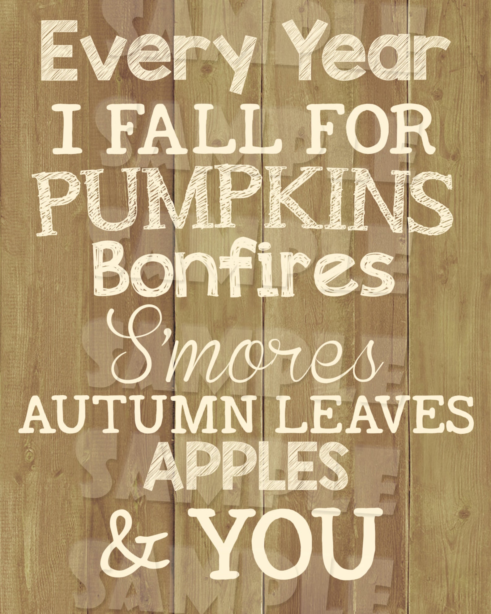 FALL PRINTABLE ART - Rustic Fall Sign - Thanksgiving Print - Fall ...