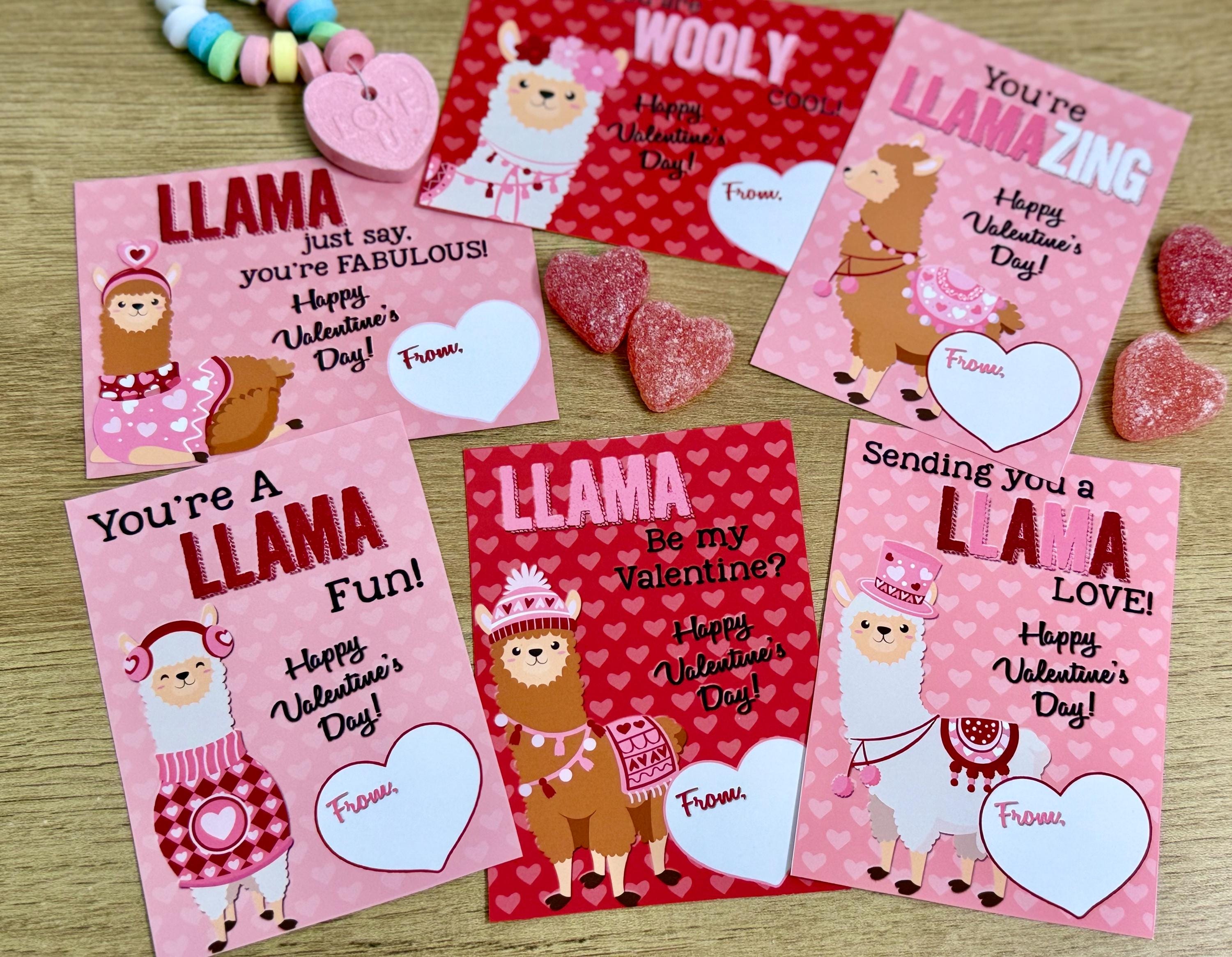 LLAMA VALENTINE CARDS, Valentines for School, Llama Valentines ...