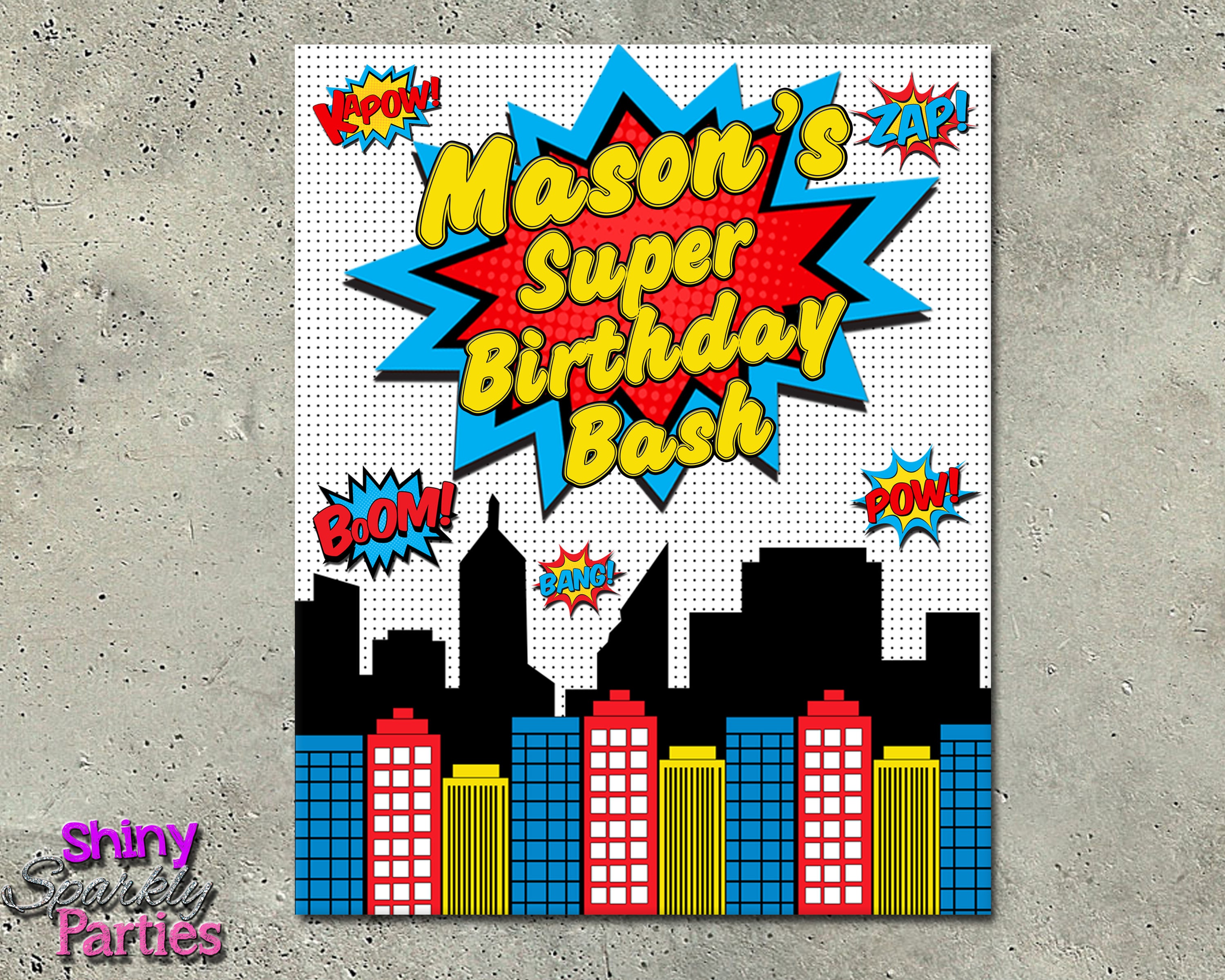 SUPERHERO PARTY SIGN Superhero Birthday Party Welcome Sign | Etsy