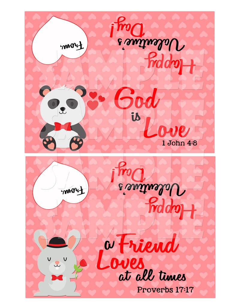 BIBLE VERSE Treat Bag TOPPERS, Valentine Bag Toppers, Classroom ...