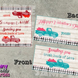Vintage Truck VALENTINE TREAT BAG Toppers, Truck Loads of Love, Loads ...