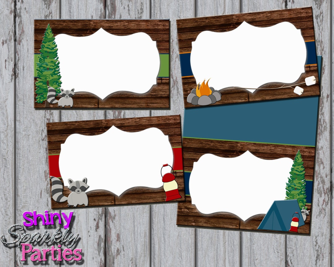 Printable CAMPING FOOD TENTS - Camping Buffet Labels - Camping Food ...