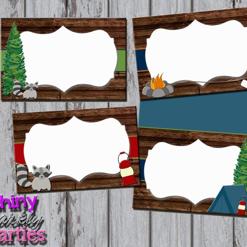 CAMPING FOOD LABELS Camping Birthday Camping Party | Etsy