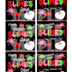 SLIME VALENTINE TAGS, Slime Valentines, Classroom, Student Valentines ...