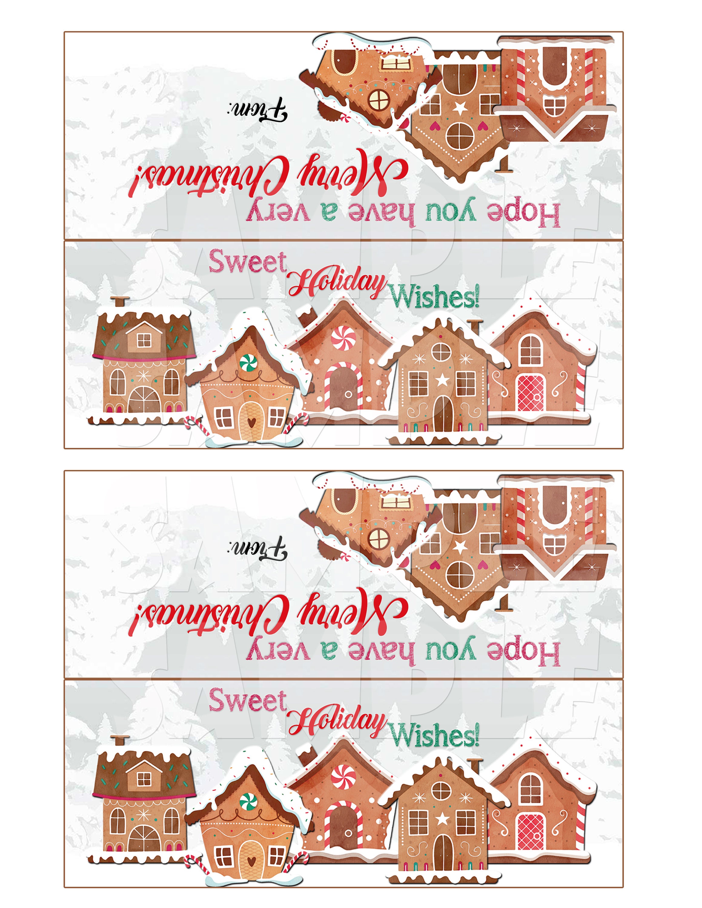 GINGERBREAD House TREAT BAG Toppers Christmas Treat Bag | Etsy