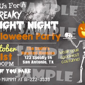 HALLOWEEN PARTY INVITATION Fright Night Invite Costume - Etsy