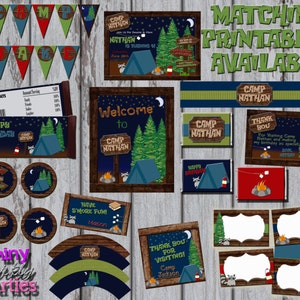 CAMPING BIRTHDAY DECORATIONS, Camp Party Banner, Camp in Pendant Banner ...