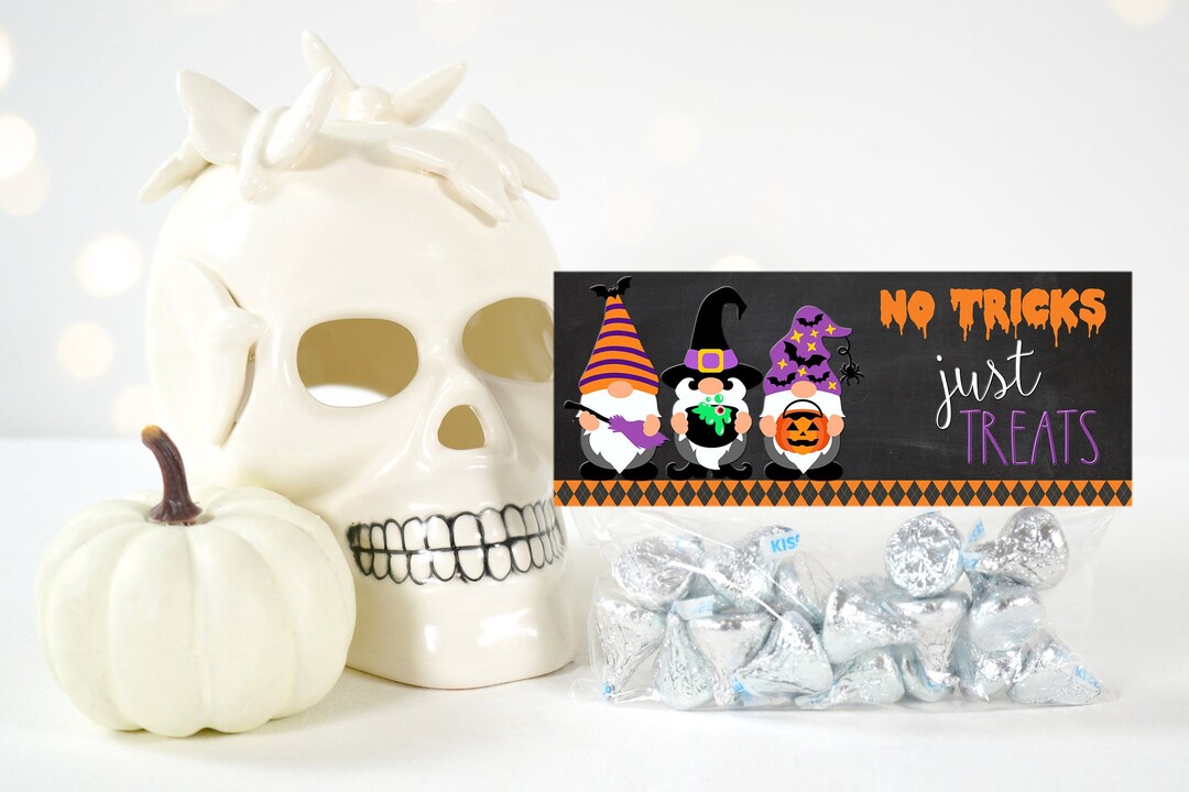 GNOME TREAT Bag TOPPERS, Halloween Bag Toppers, No Tricks Just Treats ...