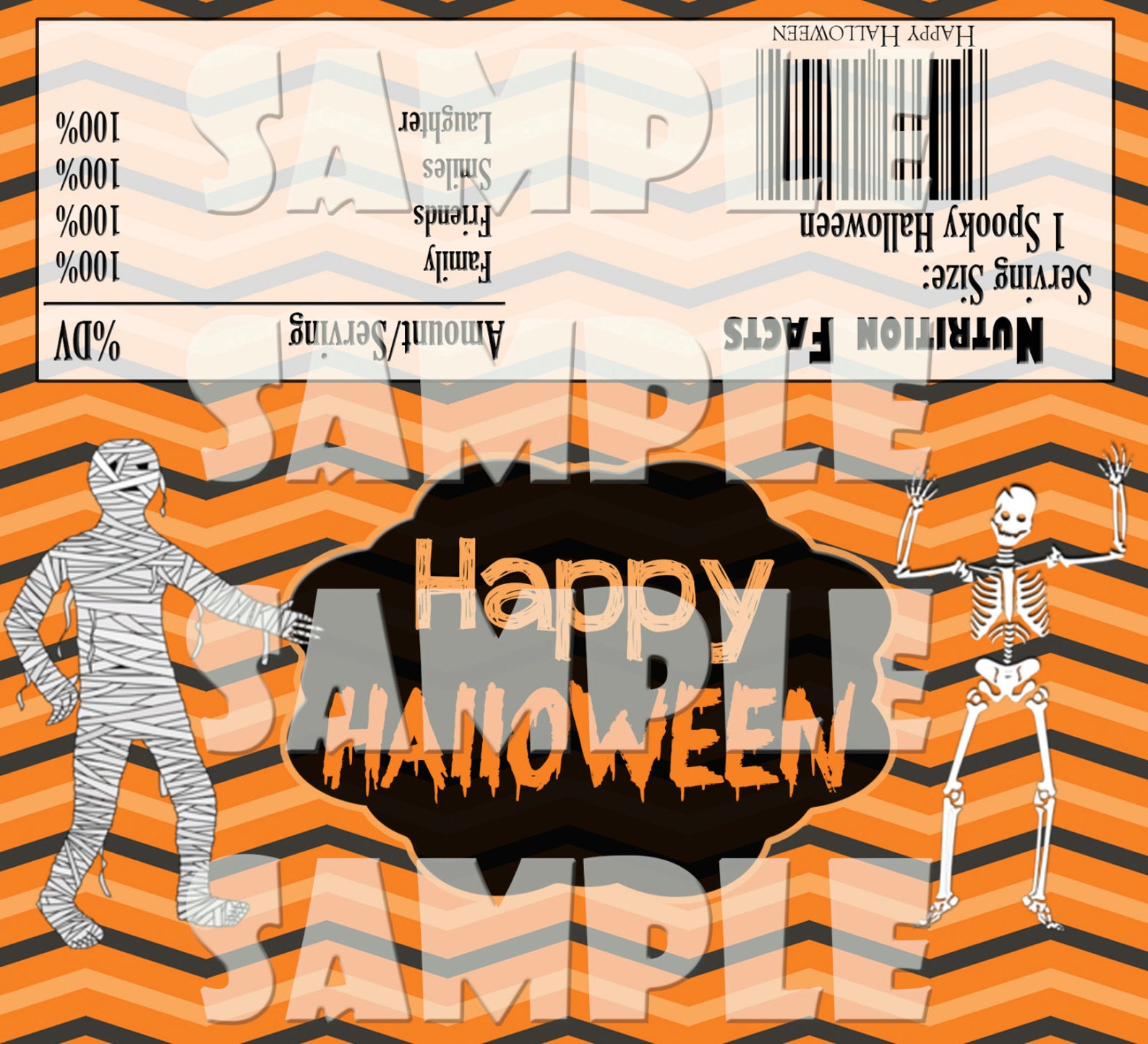 HALLOWEEN CHOCOLATE Bar WRAPPERS, Halloween Party Favors, Candy ...