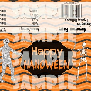 HALLOWEEN CHOCOLATE Bar WRAPPERS, Halloween Party Favors, Candy ...