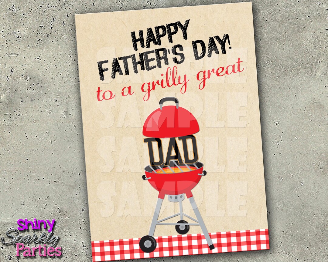 Grill Themed Father's Day Card - Funny BBQ Dad Card Printable ...