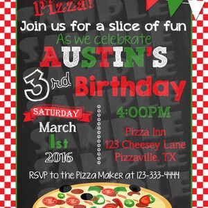 PIZZA PARTY, Pizza Making Party, Printable Party Invites, Little Chef ...