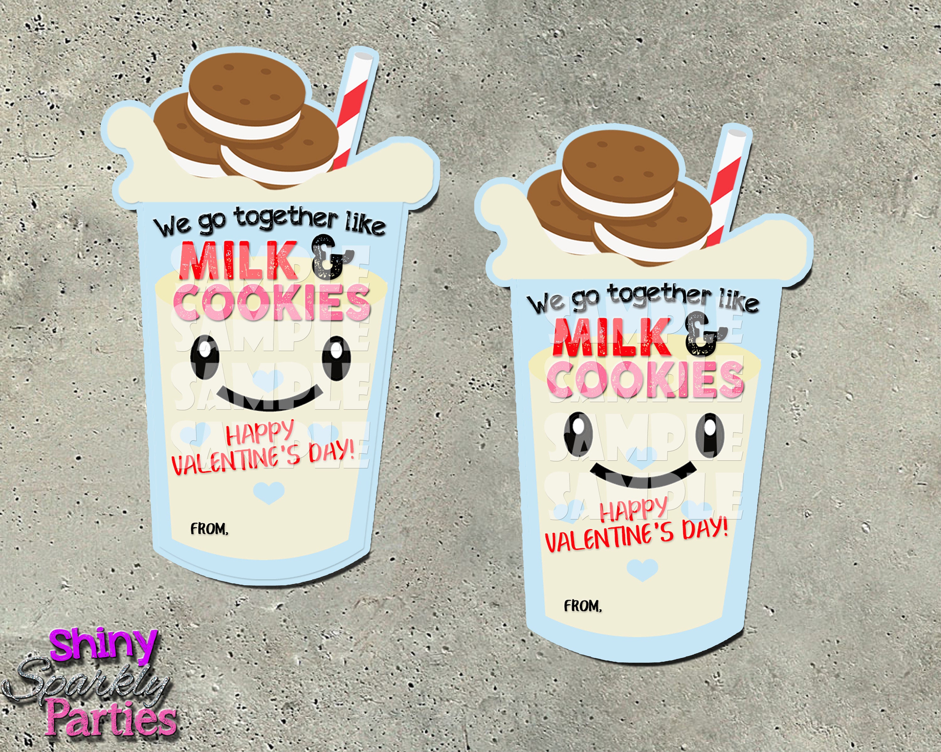 We Go Together Like Milk and Cookies Valentine, Milk & Cookies, School ...