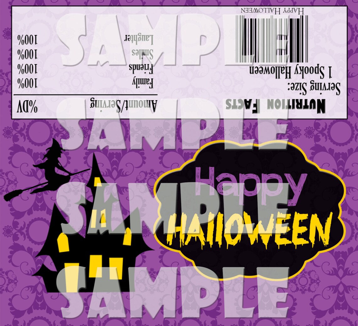 HALLOWEEN CHOCOLATE Bar WRAPPERS, Halloween Party Favors, Candy ...