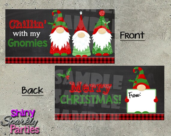 GNOME TREAT Bag TOPPERS Christmas Bag Toppers Classroom | Etsy