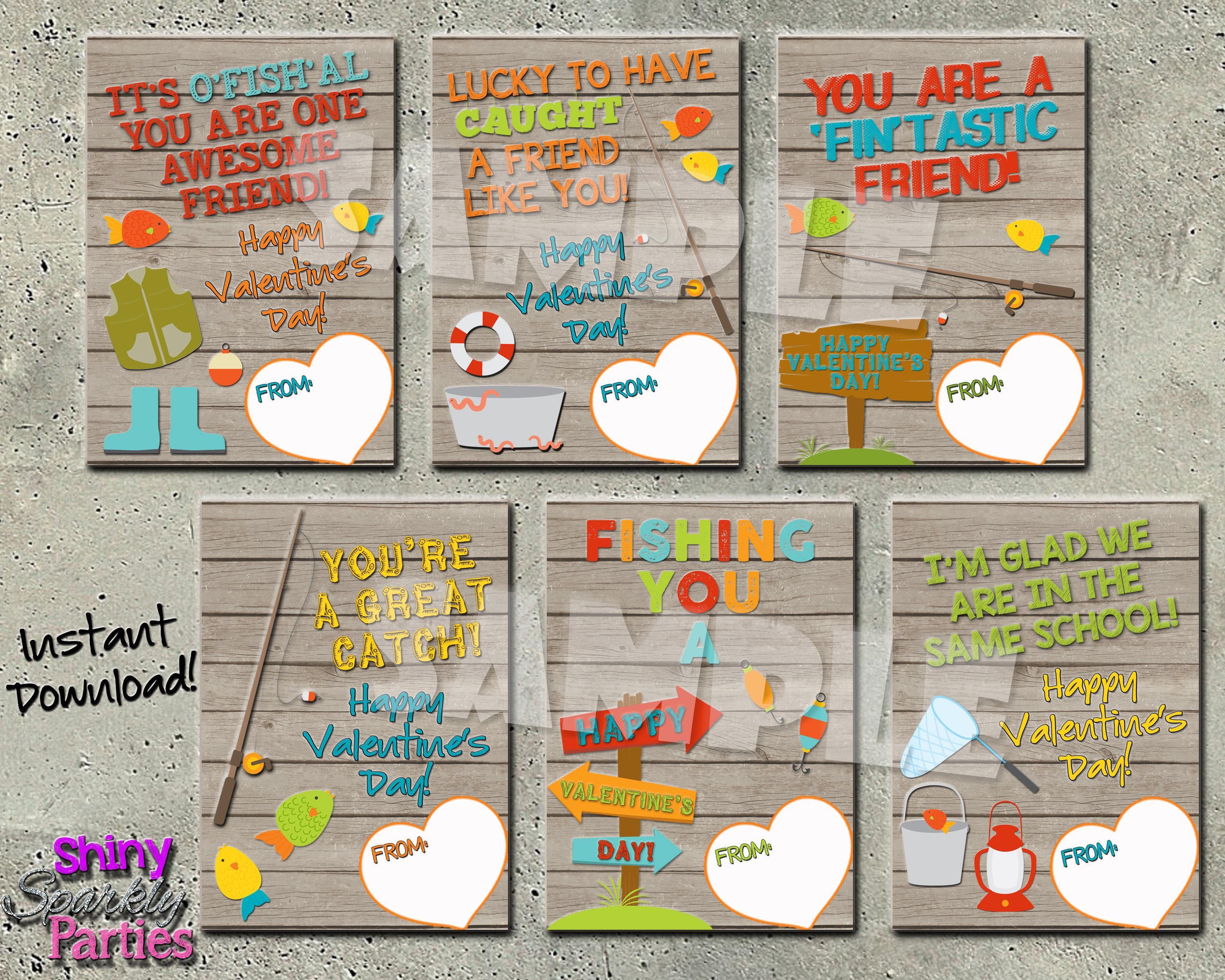 FISHING VALENTINES Fishing Themed VALENTINE Cards - Etsy Canada