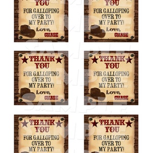 Western Favor Tags, COWBOY THEME PARTY, Cowboy Party Favors, Wild West ...