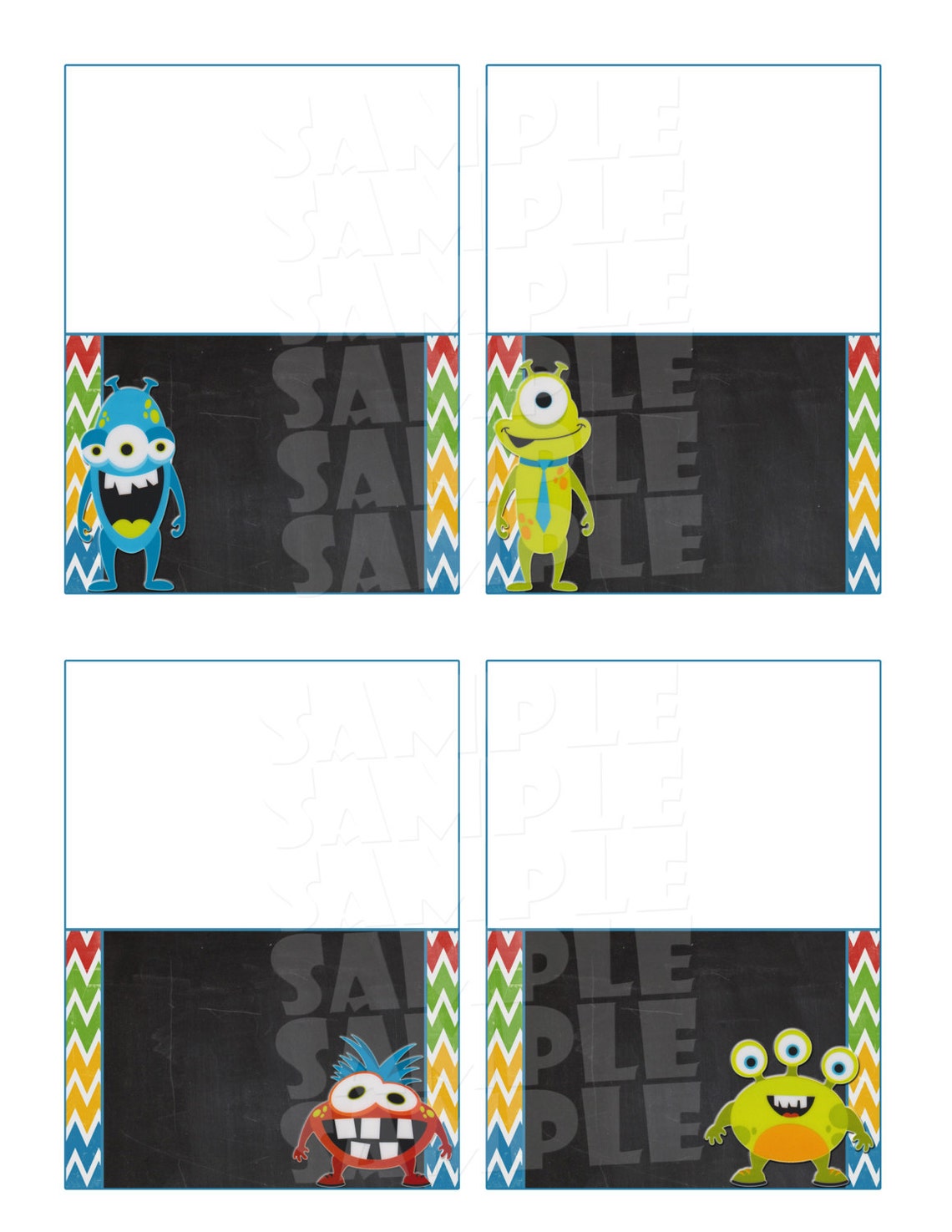 Printable MONSTER FOOD TENTS - Monster Food Labels - Monster Birthday ...