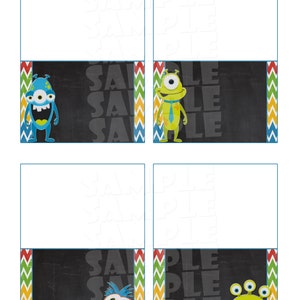 Printable MONSTER FOOD TENTS - Monster Food Labels - Monster Birthday ...