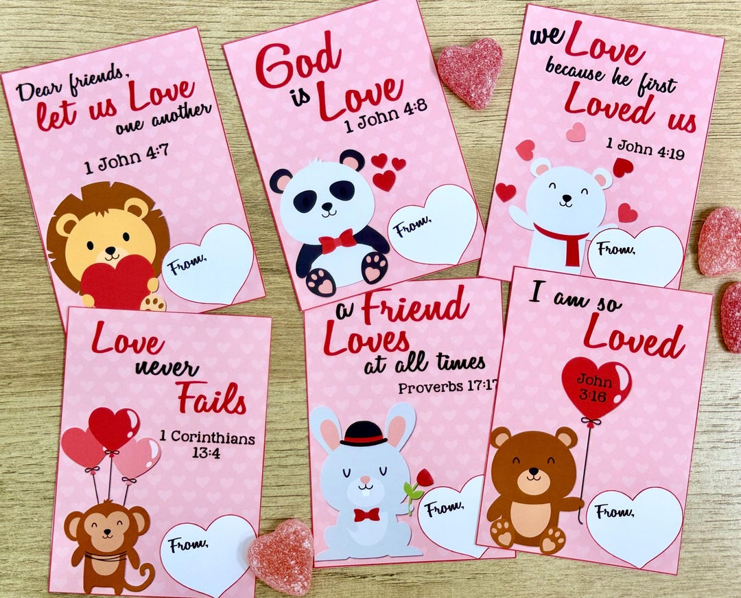 BIBLE VERSE VALENTINES, Bible Scripture Valentine Cards, Classroom ...
