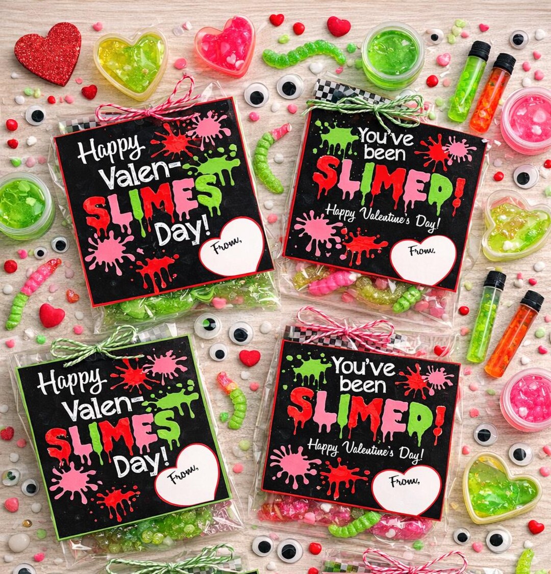SLIME VALENTINE TAGS, Slime Valentines, Classroom, Student Valentines ...