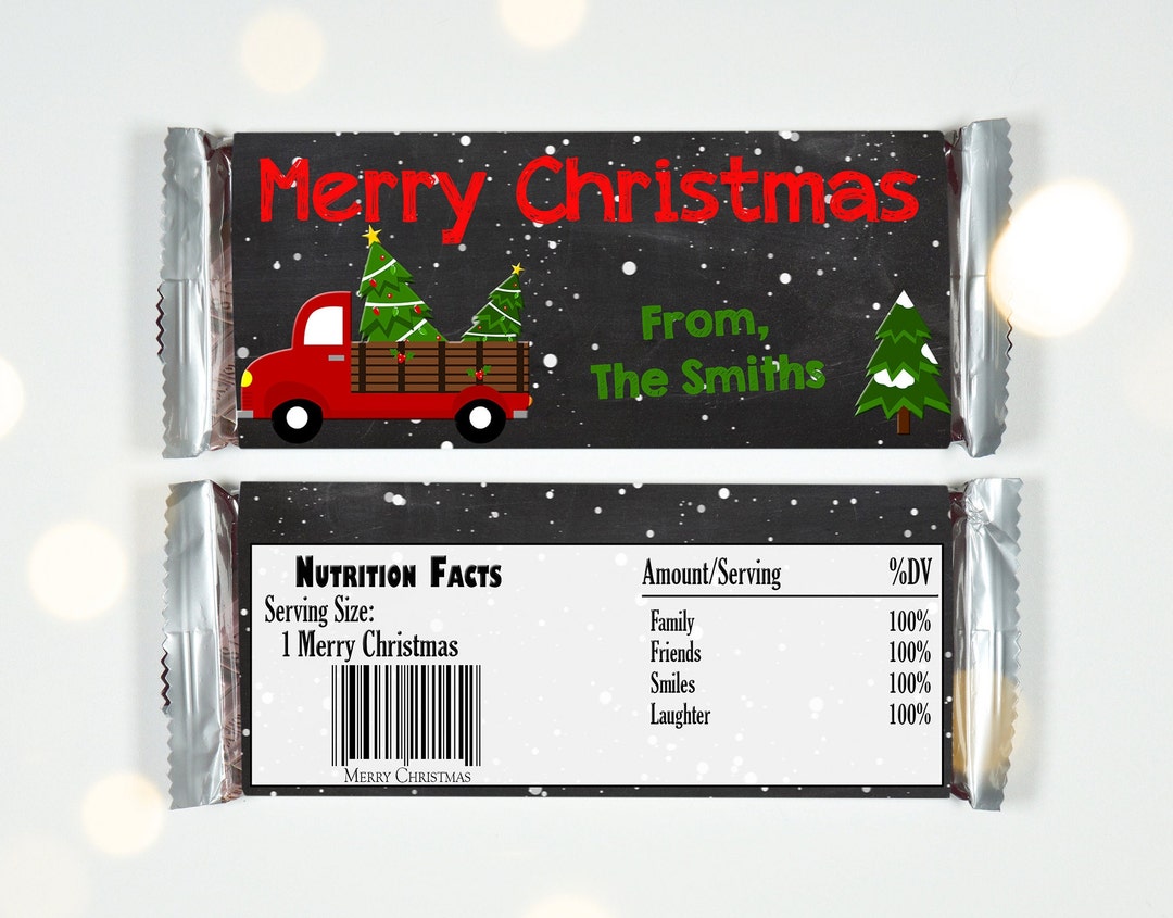 CHRISTMAS CANDY Bar WRAPPERS - Diy Christmas Candy Wrappers - Christmas ...
