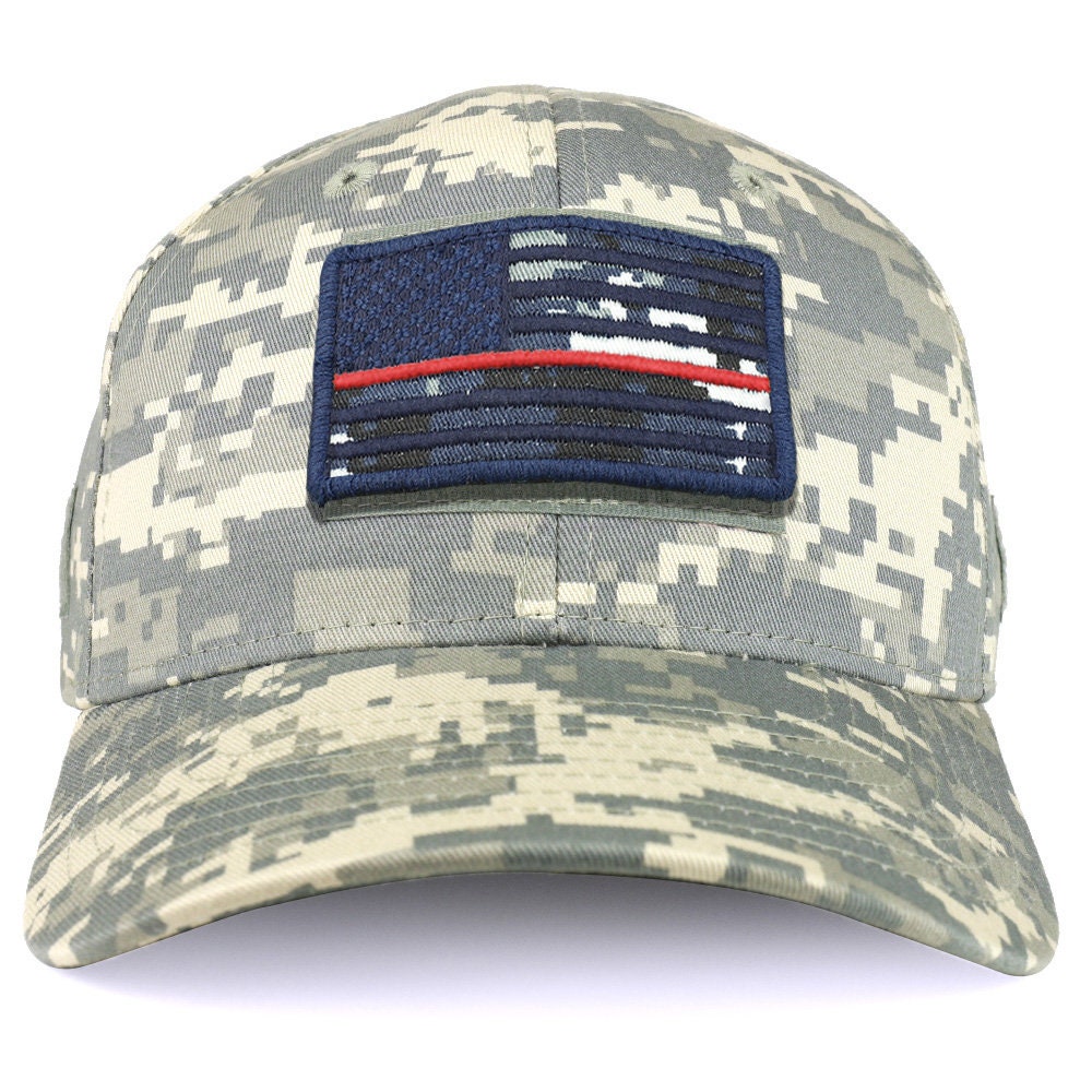Usa NTG Thin Red Flag Tactical Patch Structured Baseball Cap (T75-NTG ...