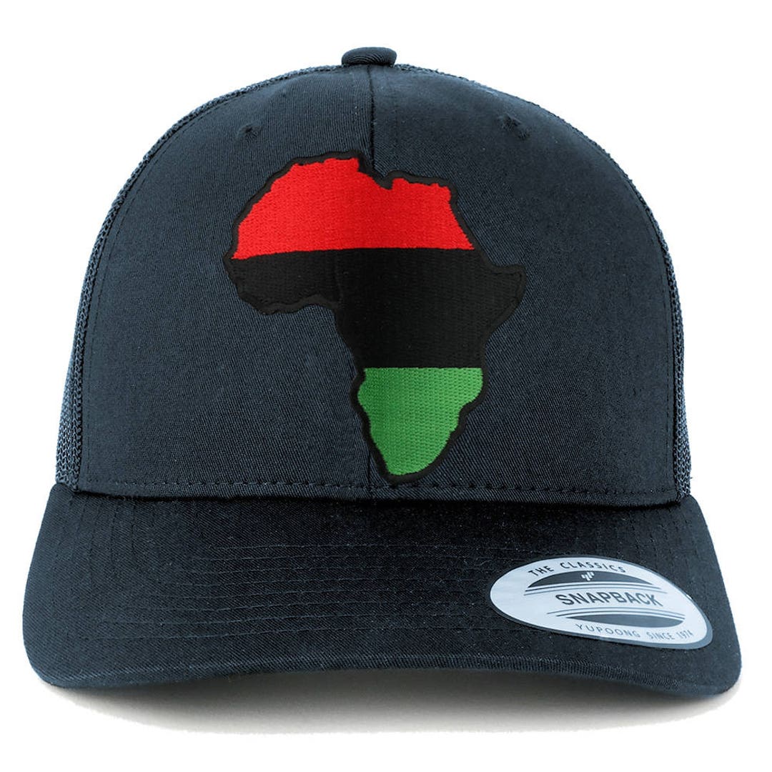 Red Black Green Africa Map Embroidered Iron on Patch Mesh Back Trucker ...