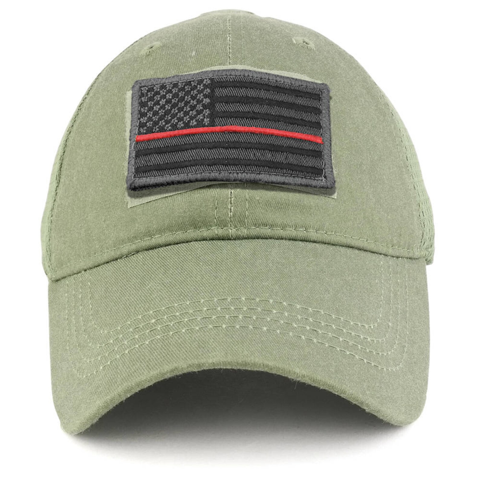 Usa Grey Thin Red Flag Tactical Patch Cotton Adjustable Trucker Cap (ec ...