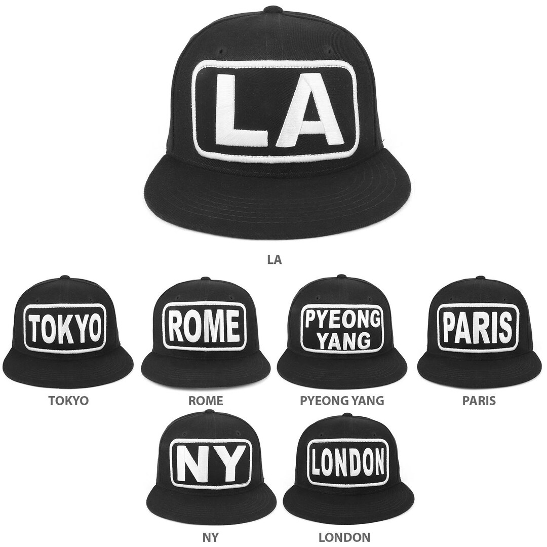 City Name Embroidered Patch High Profile Flatbill Snapback Cap (N10) - Etsy