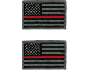 Thin Red Line Fire Fighter EMS Flag Embroidered Patch Trucker | Etsy