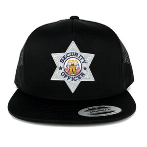 FLEXFIT 5 Panel Security Officer Silver Embroidered Iron on Patch ...